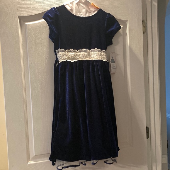 Rare Editions | Dresses | Velvet Big Girls Velvet Blue Dress | Poshmark